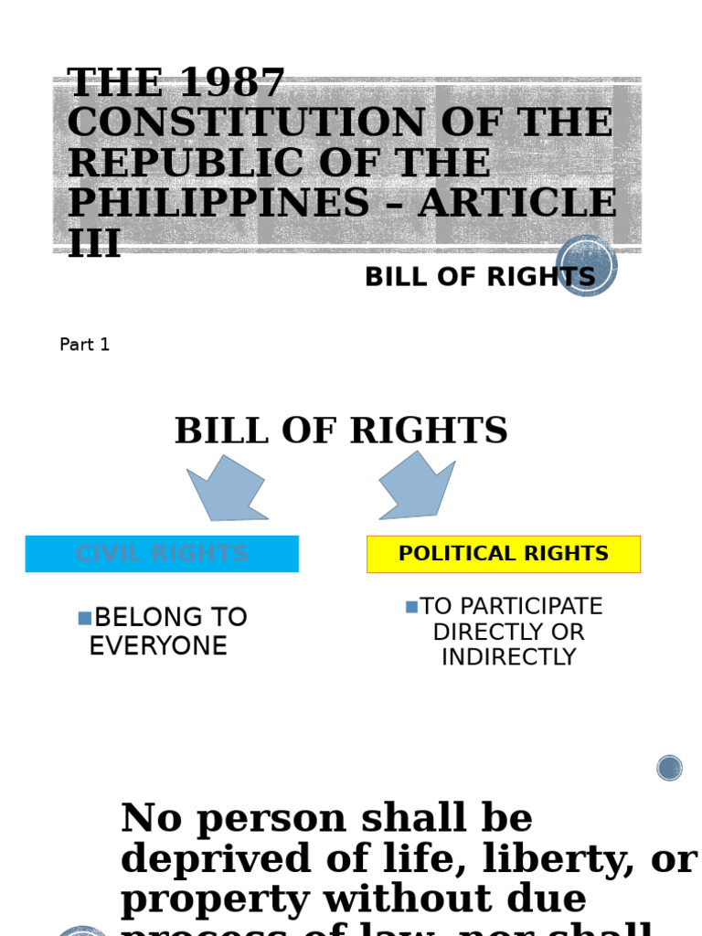Article 3 BILL OF RIGHTS | PDF