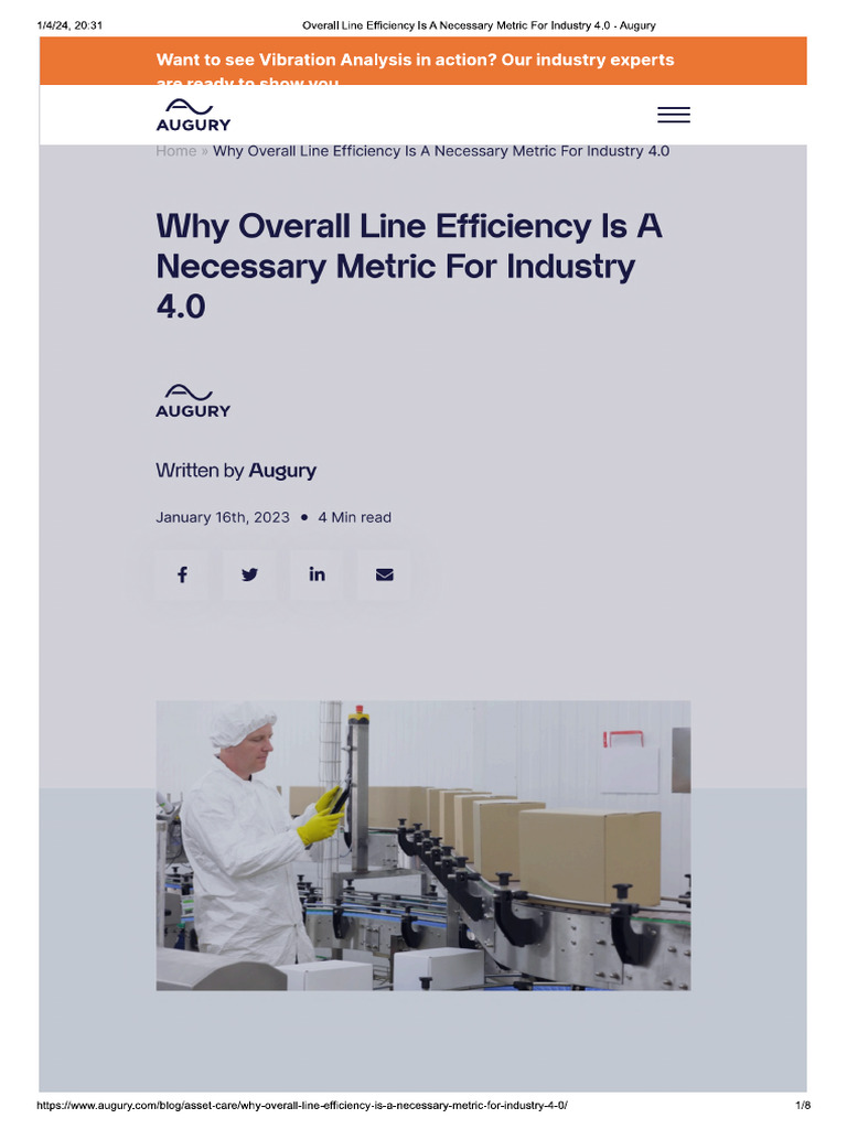 Overall Line Efficiency Is A Necessary Metric For Industry 4 | PDF