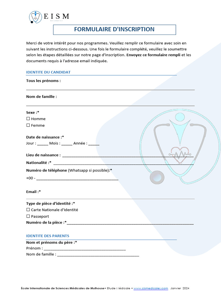 Formulaire Eism | PDF
