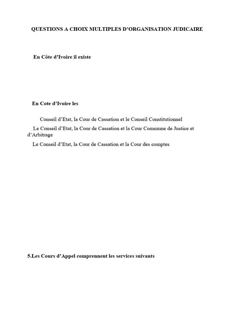 Questions A Choix Multiples D - 122305 | PDF