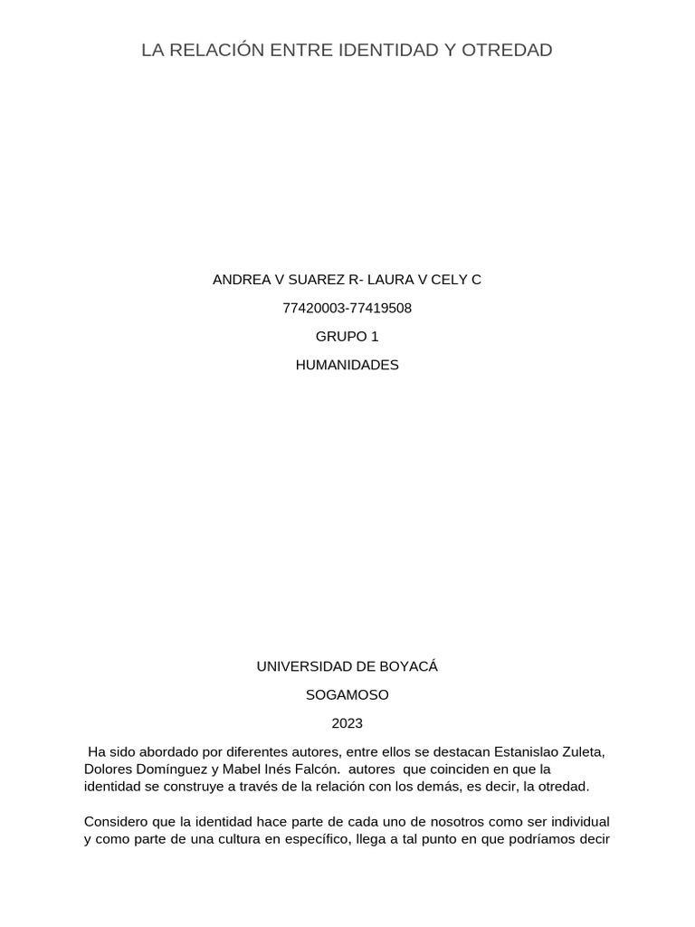 Identidad y otredad | PDF