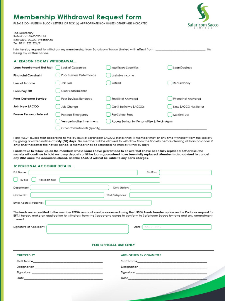 Withdrawal Form | PDF