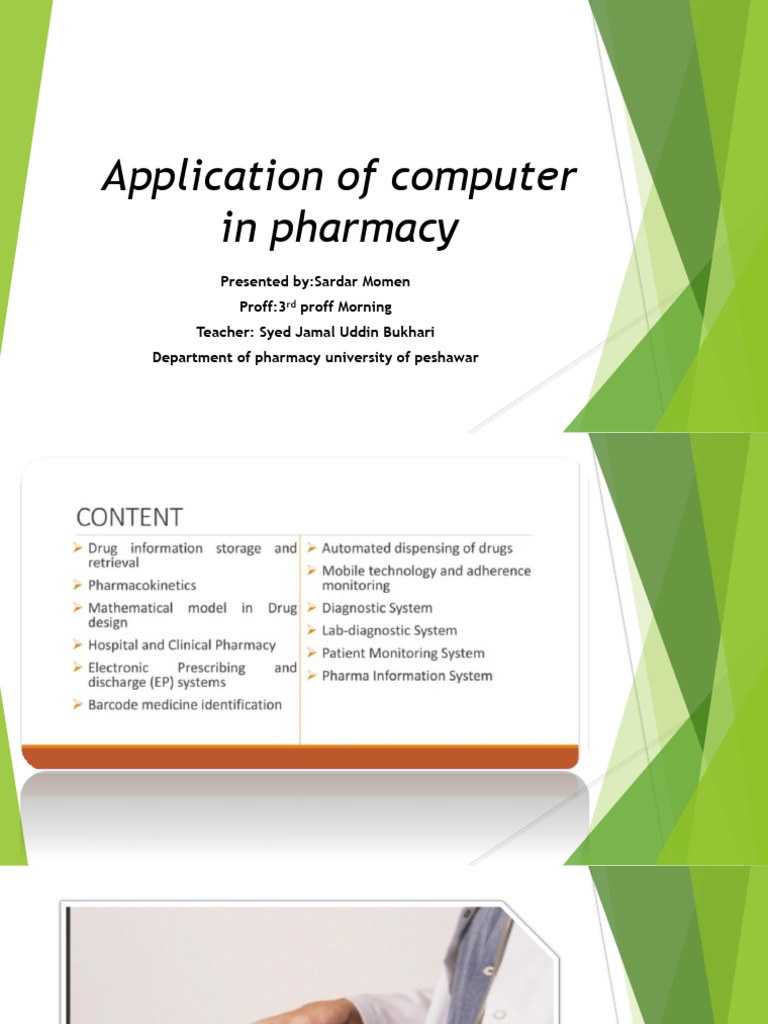 Application of Computer in Pharmacy - PPTX by Sardar Momen-1 | PDF