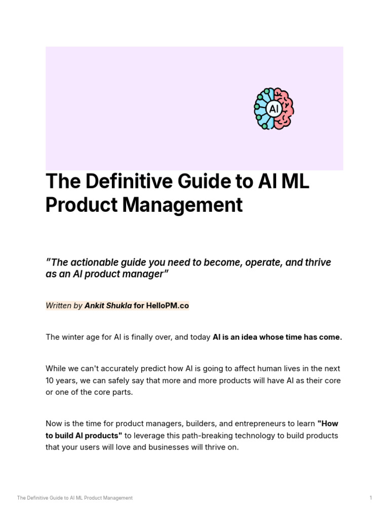 Guide to AI ML Product Management - HelloPM.co | PDF