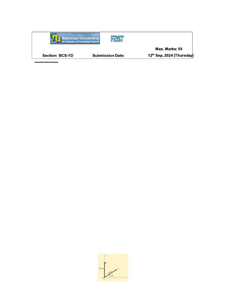 Assignment No 1 BSC-1D (3) - 240907 - 180633 | PDF | Euclidean Vector | Mechanics