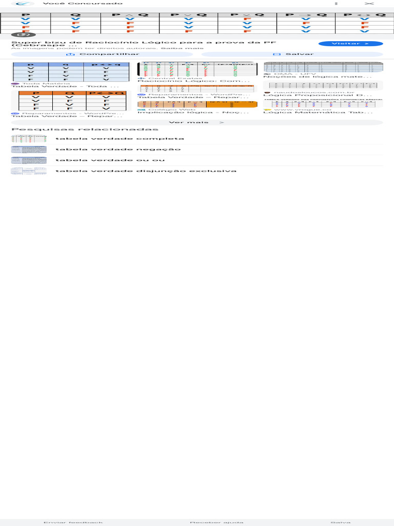 tabelas de logica matematica - Pesquisa Google | PDF
