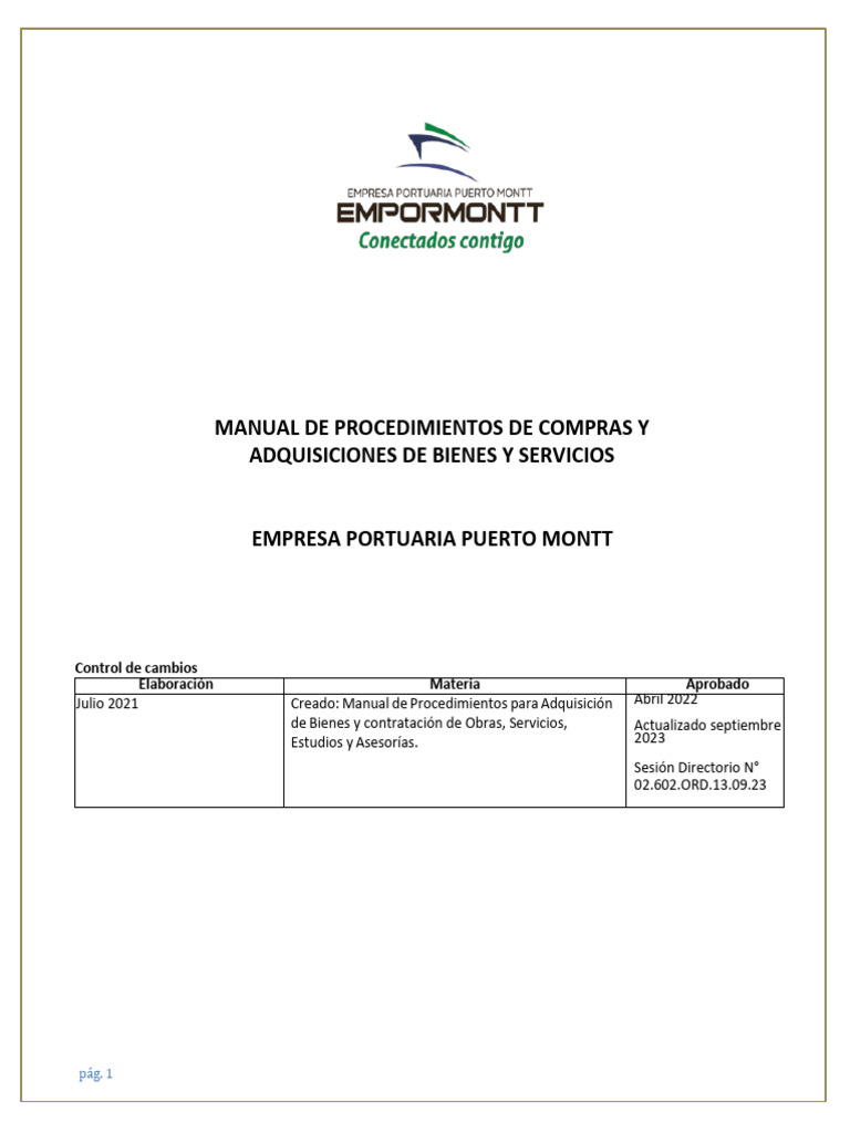Manual de Procedimiento de Compras y Adquisiciones de Bienes y Servicios | PDF