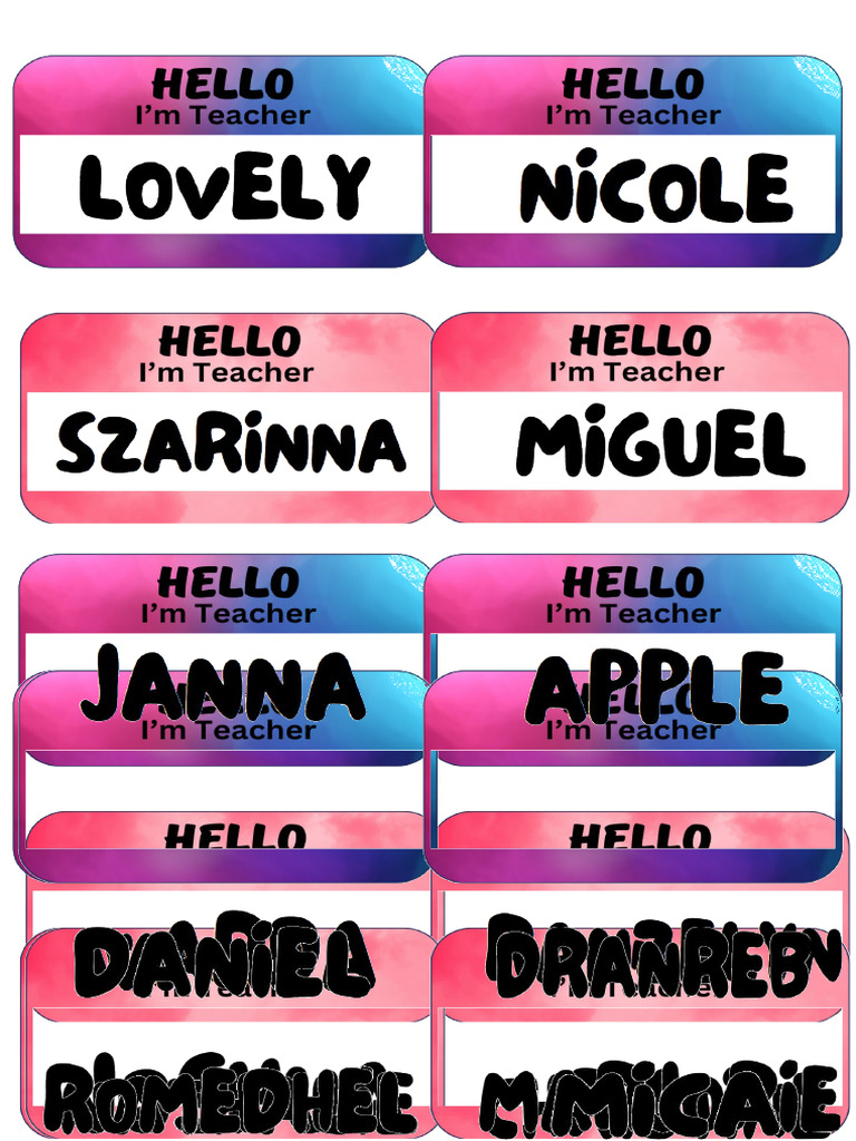 Name Tag For TC | PDF