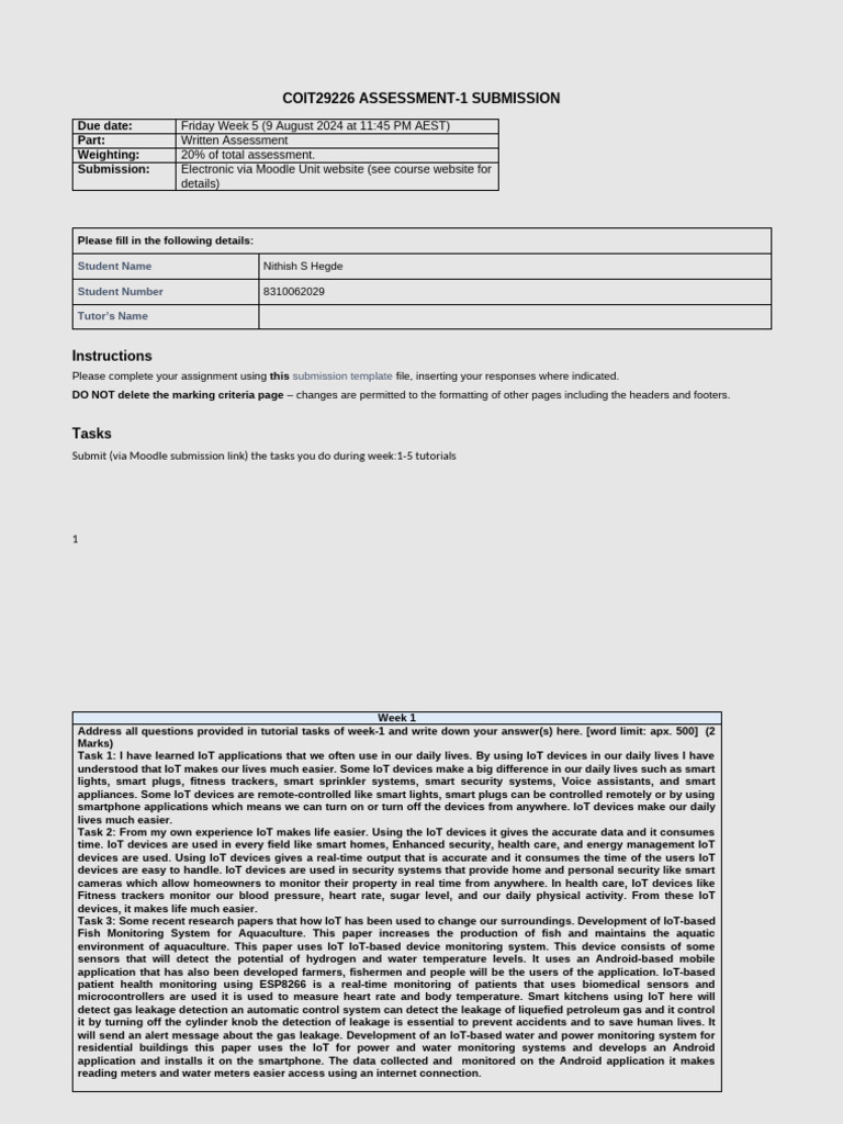 Assessment 1 Specification | PDF