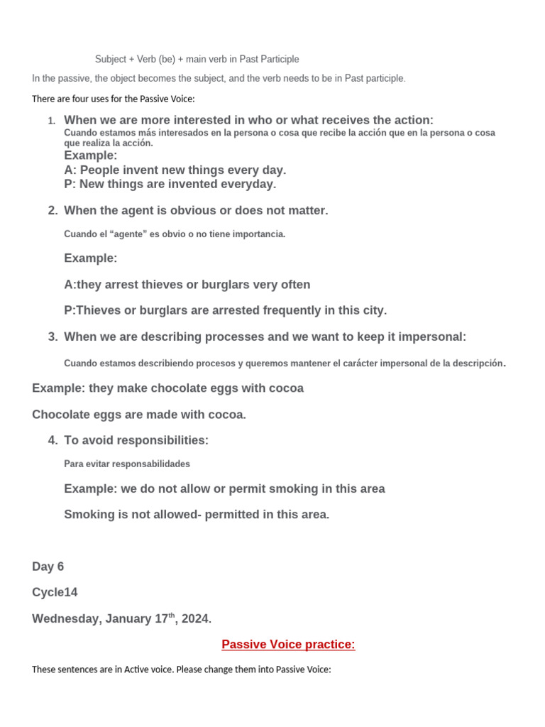 Passive Voice Present | PDF