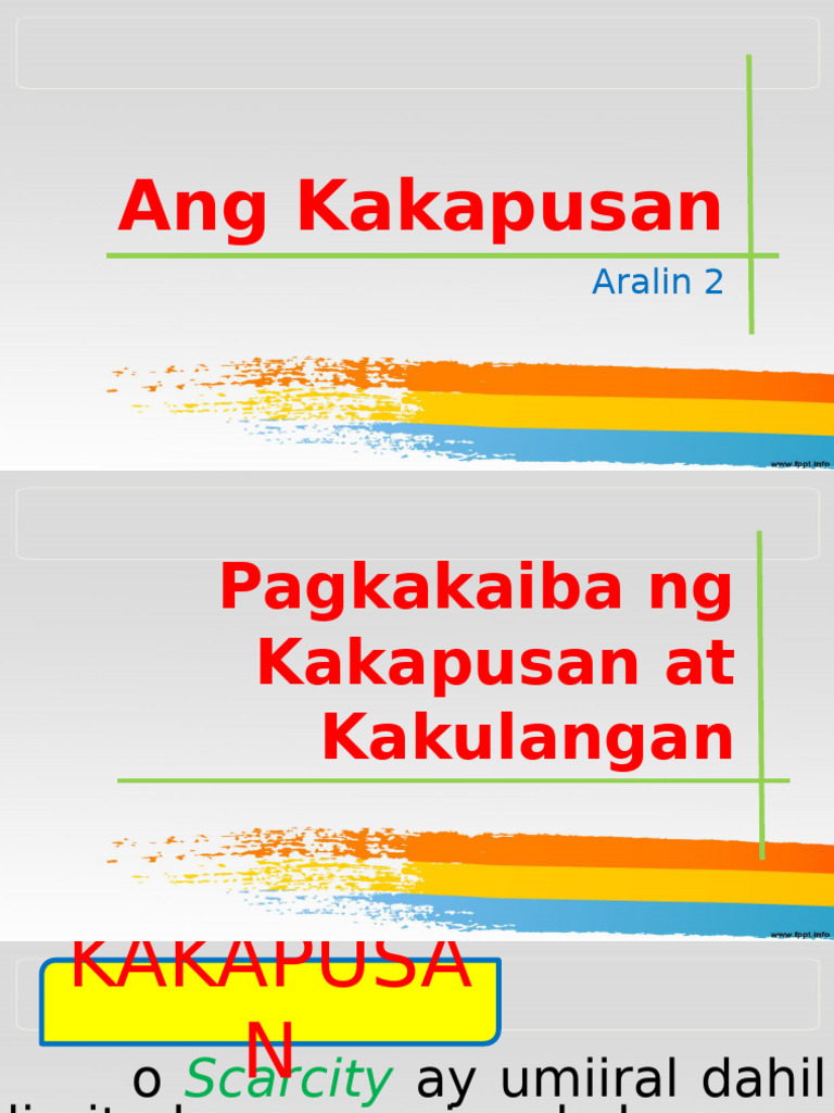 Yunit 1. ARALIN 2. Kakapusan Lecture | PDF