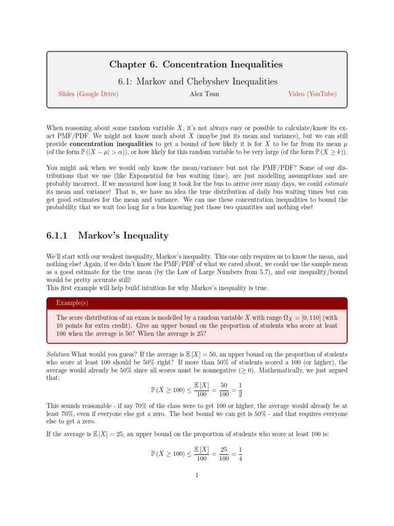 Markov's Inequality | PDF