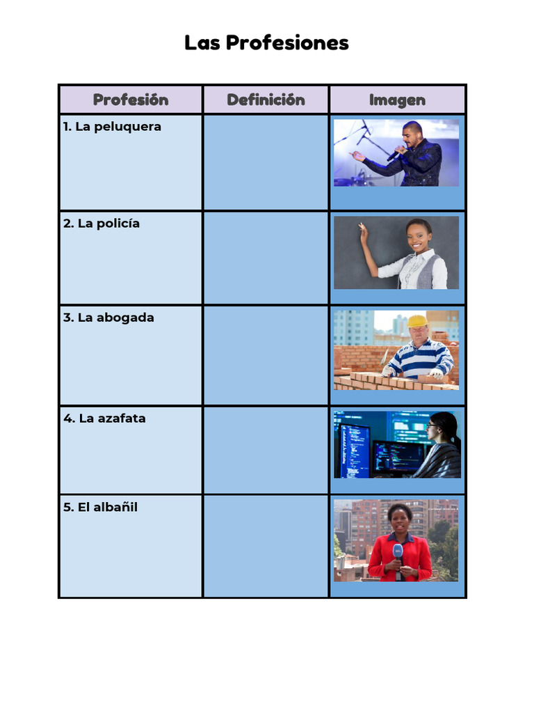 ACTIVIDAD - PROFESIONES | PDF
