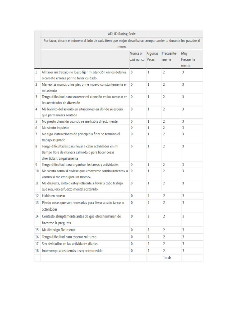 Adhd Rating Scale Autoadm. | PDF