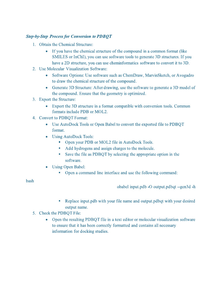 PDBQT Conversion | PDF