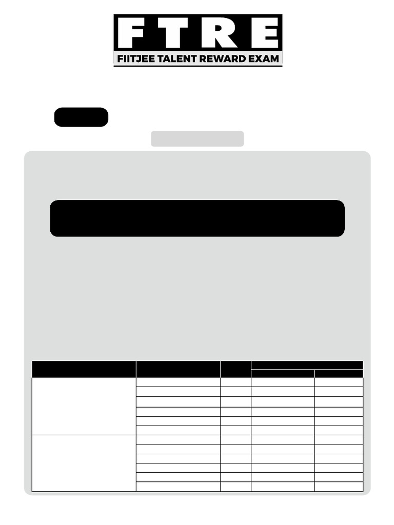 Ftre 2024 Sample Paper Class Xi p1 Pcm | PDF