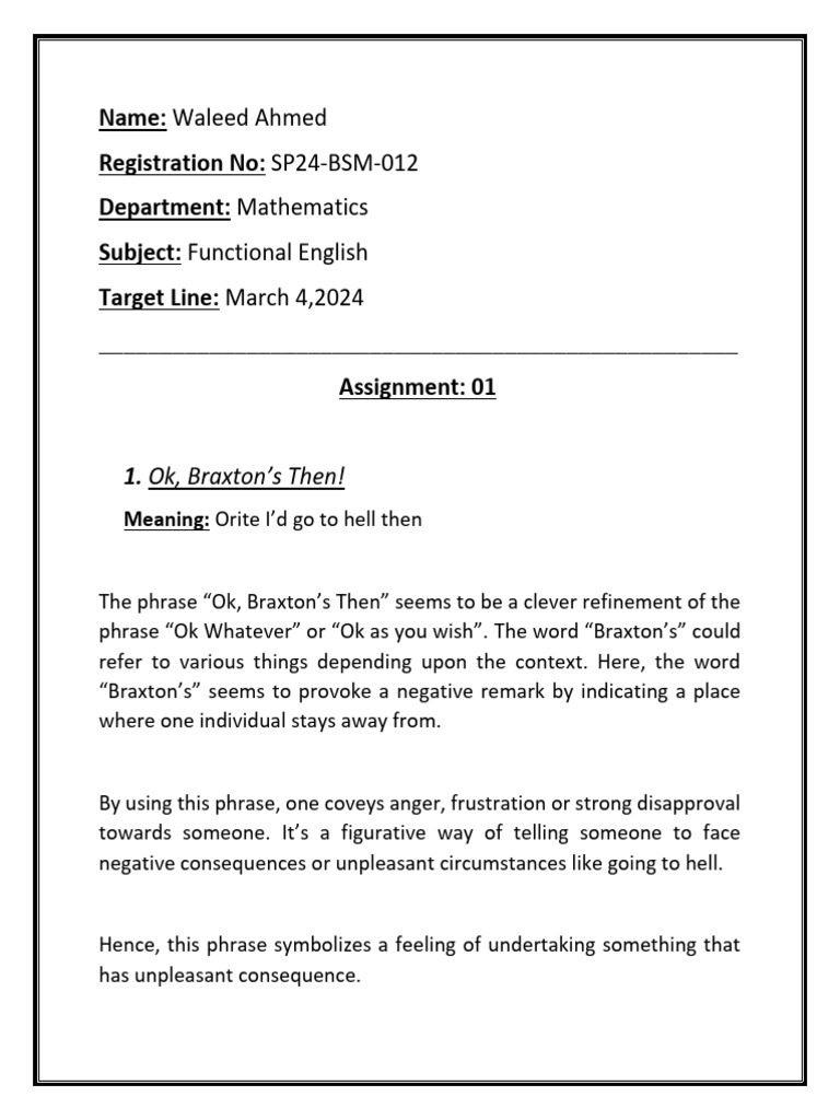 Assignment 01 | PDF