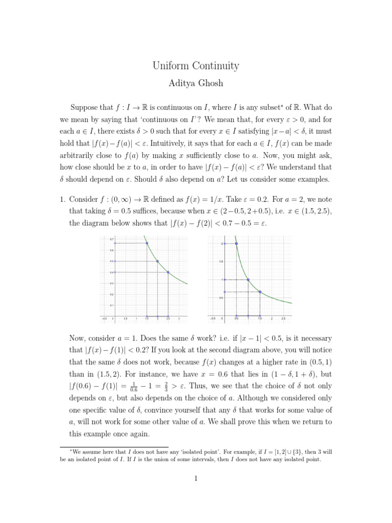 Uniform Continuity | PDF