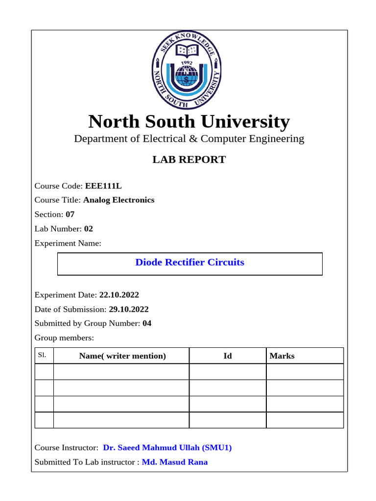 Lab Cover Page - EEE | PDF | Computers