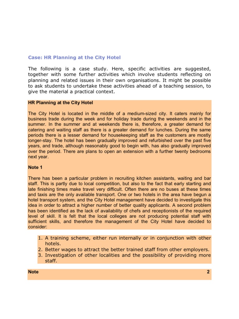 HRP Case | Download Free PDF | Hotel | Employment
