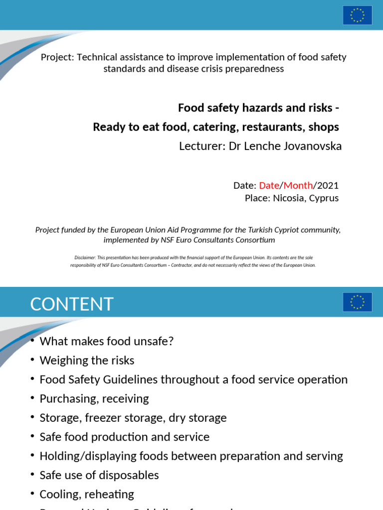 Food Safety Hazards and Risks in Food Businesses | PDF