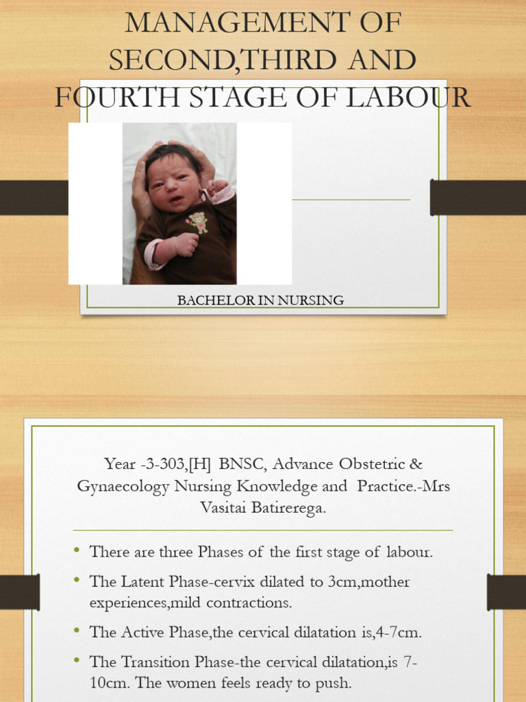 Topic 4 - Management of Second,Third and Fourth Stage of Labour-2 | PDF