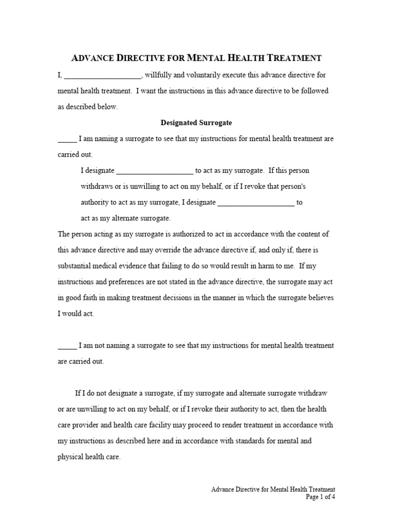 NAMI Kentucky Advance Directive | PDF