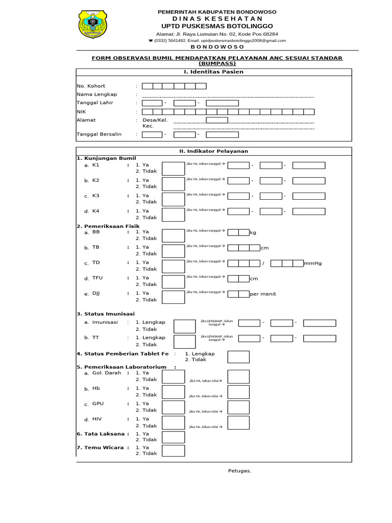 5. Master Form ANC Standar Boling | PDF