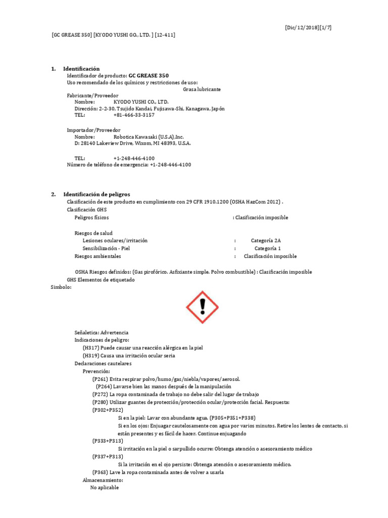 GC GREASE 350 ESPAÑOL | PDF