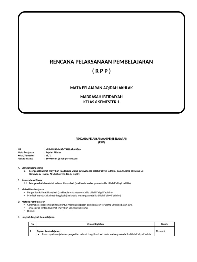 RPP Pak Fatullah | PDF