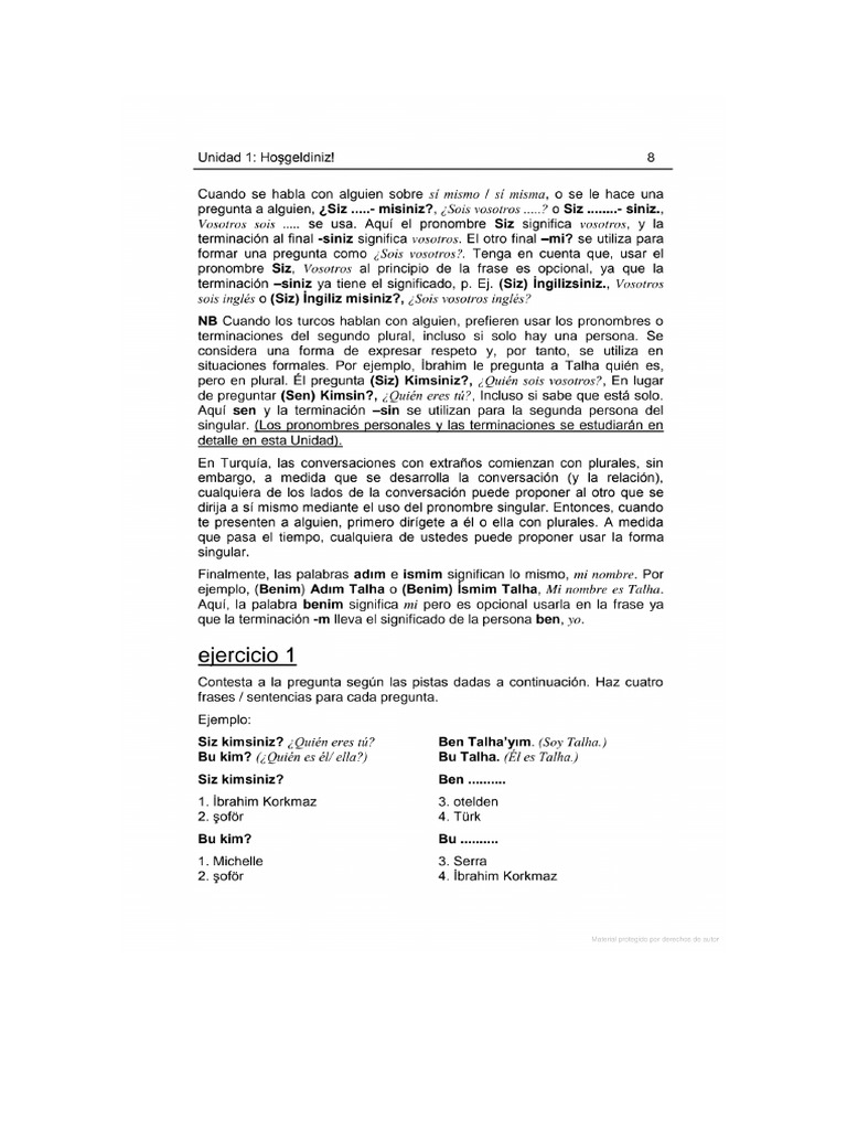 TURCO 2 Ejericio Practico y Explicación | PDF