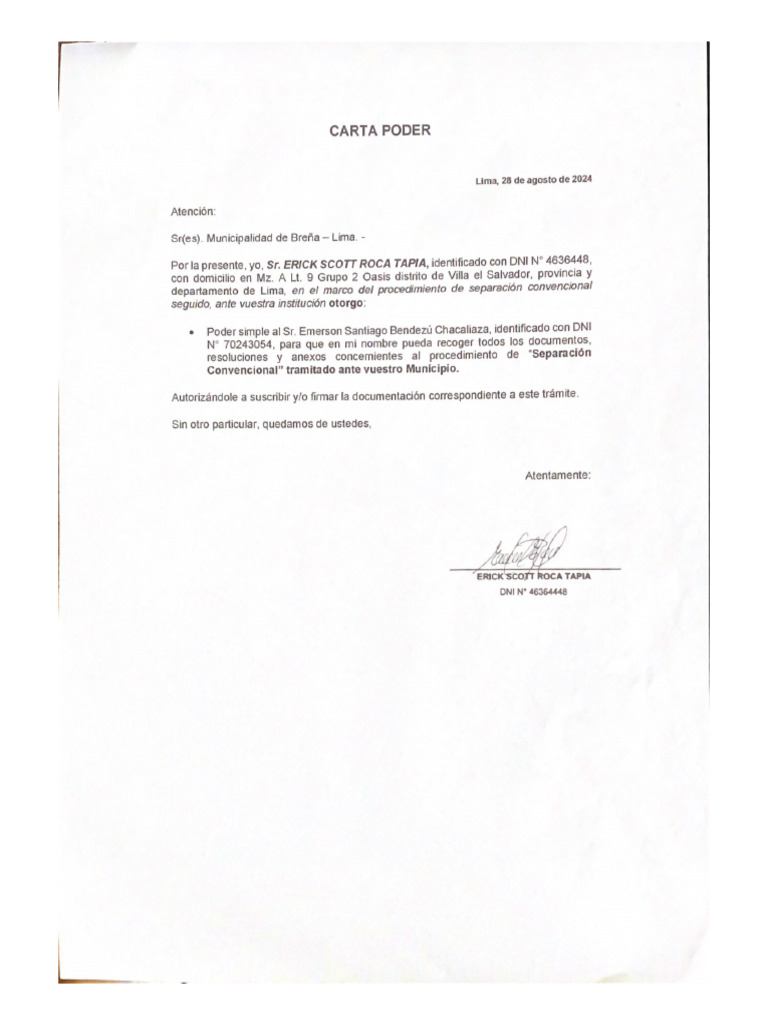 Carta Poder | PDF
