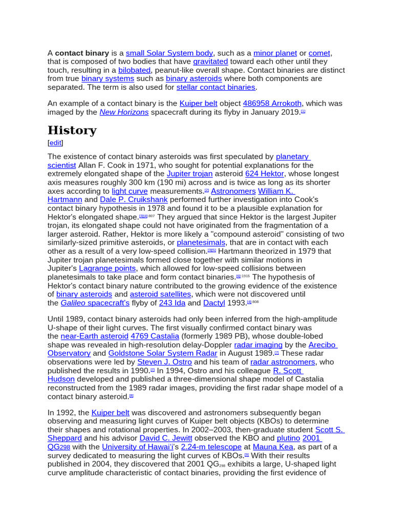 Contact binary (small Solar System body) | PDF