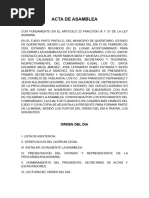 Acta de Asamblea Ejidal Ejemplo | PDF | Gobierno