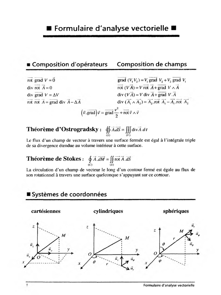 Analyse Vectorielle | PDF