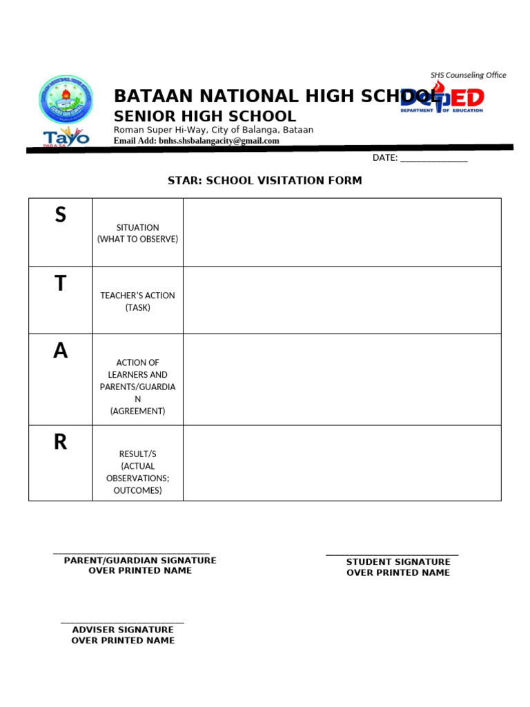 School Visitation Form | PDF