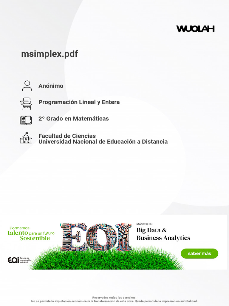 Método Del Simplex | PDF