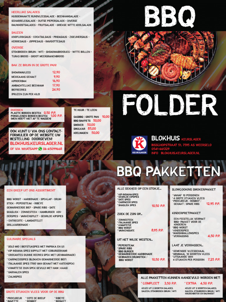 BBQ Pakketten en Vleesassortiment | PDF | Cooking Techniques | Barbecue