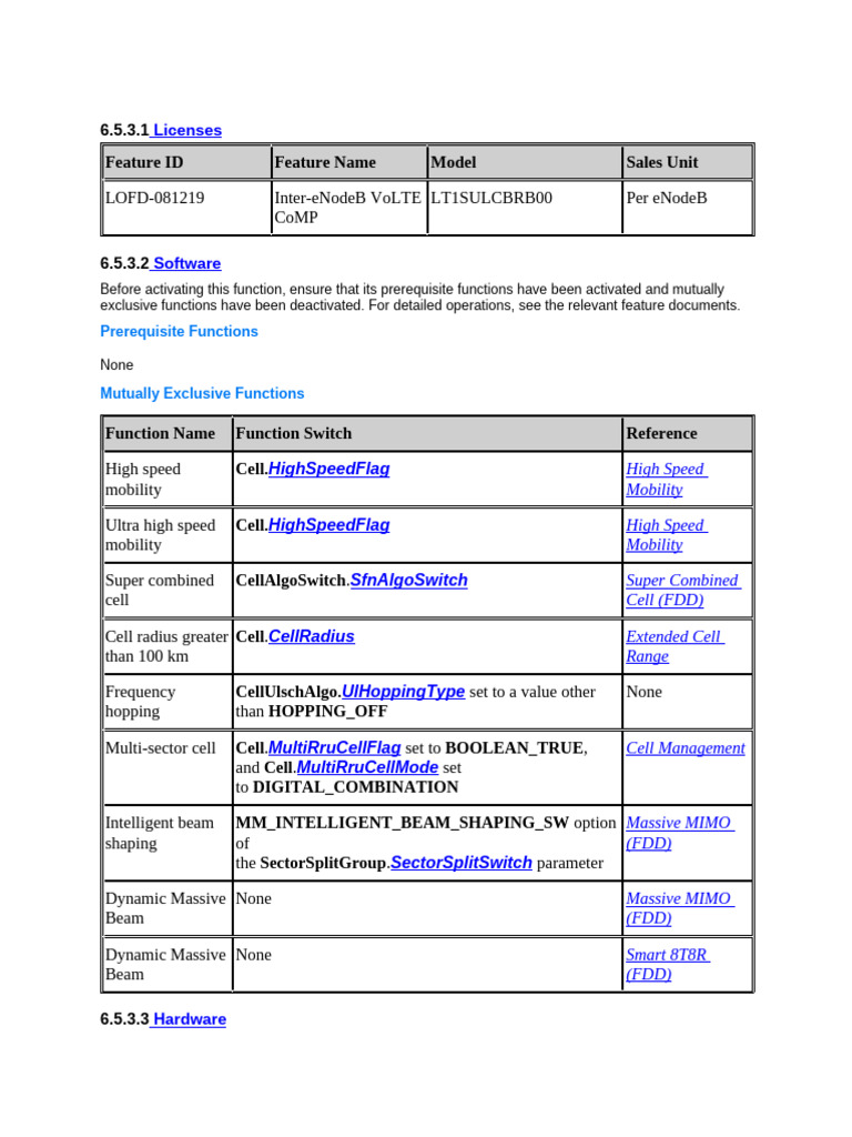 Inter-eNodeB VoLTE CoMP (FDD) | PDF
