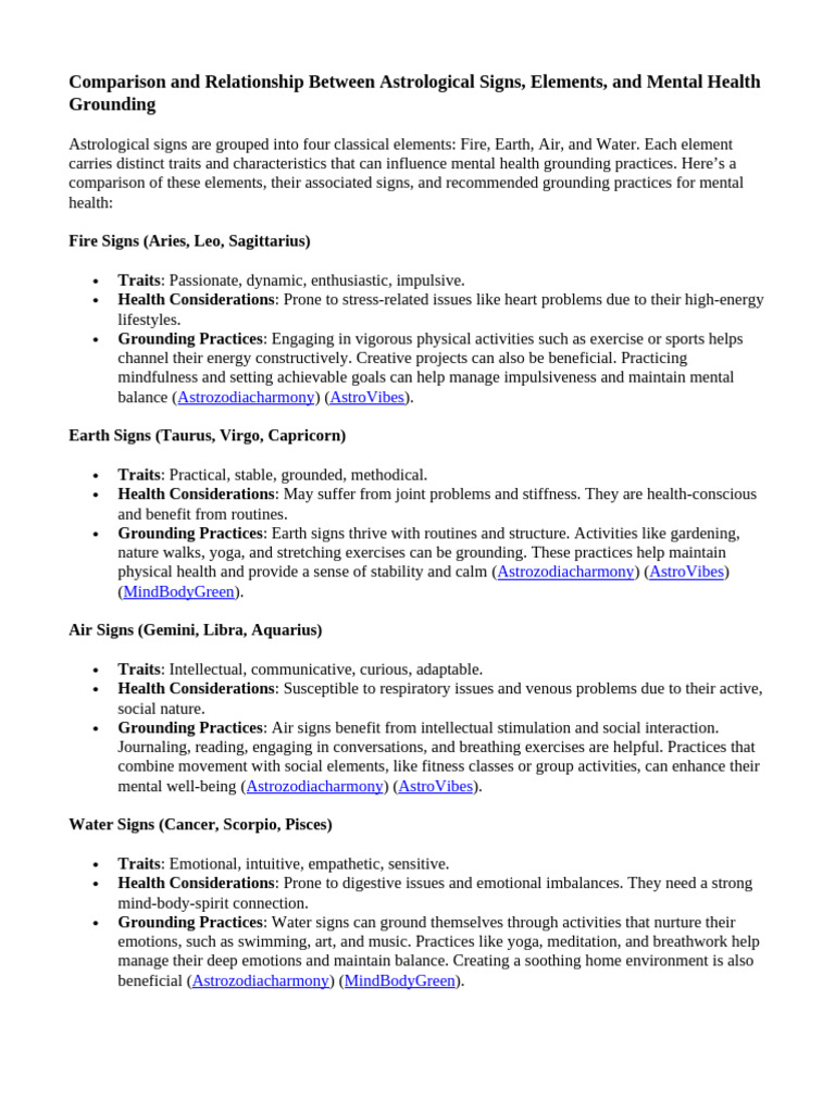Comparison and Relationship Between Astrological Signs | PDF