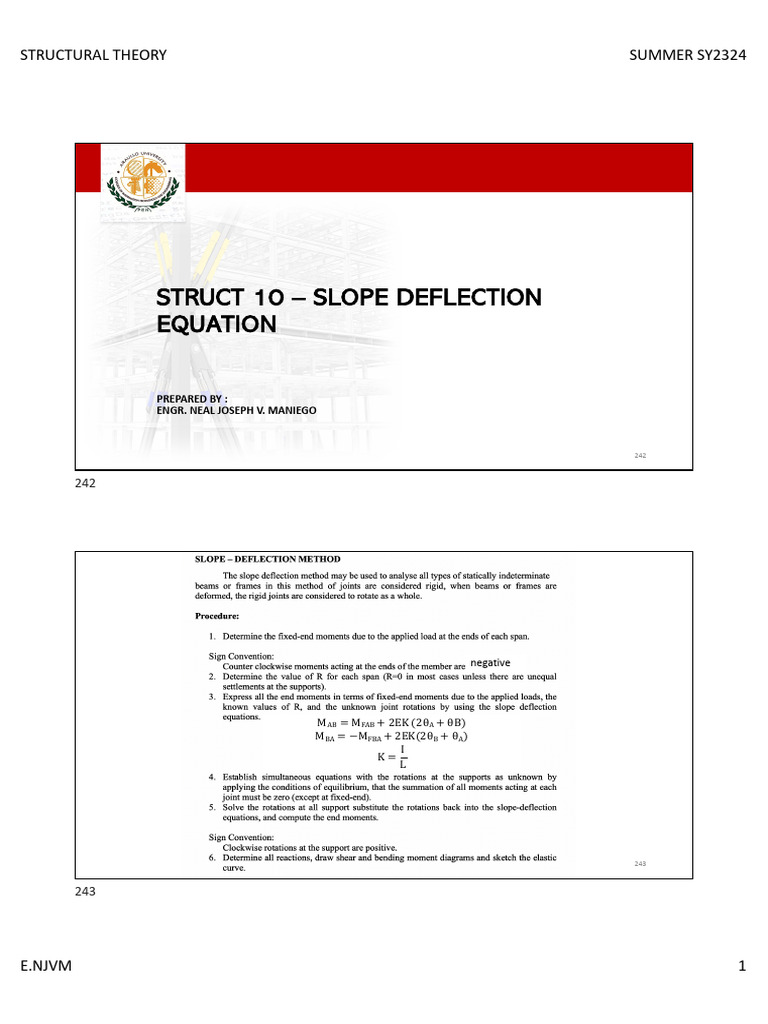 Struct 10 - Slope Deflection Equation | PDF