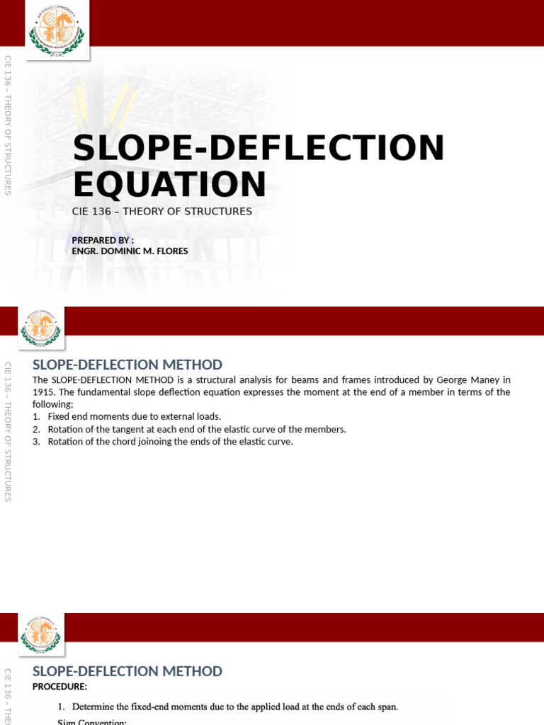 Cie 136 Slope Deflection Equation Pdf