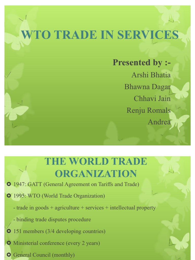 Wto Trade in Services: Presented By | PDF