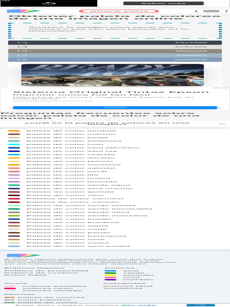 Extraer Colores de una Imagen 【Códigos + Paleta】 | PDF