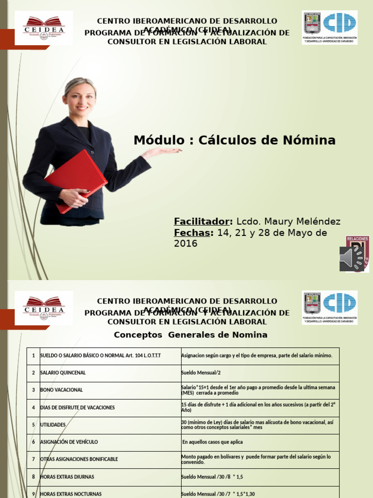 Conceptos de Nomina | PDF