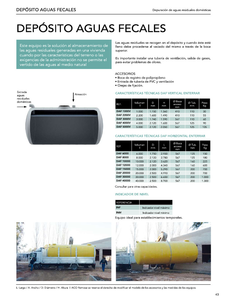 DEPOSITO AGUAS FECALES - ACO Remosa | PDF