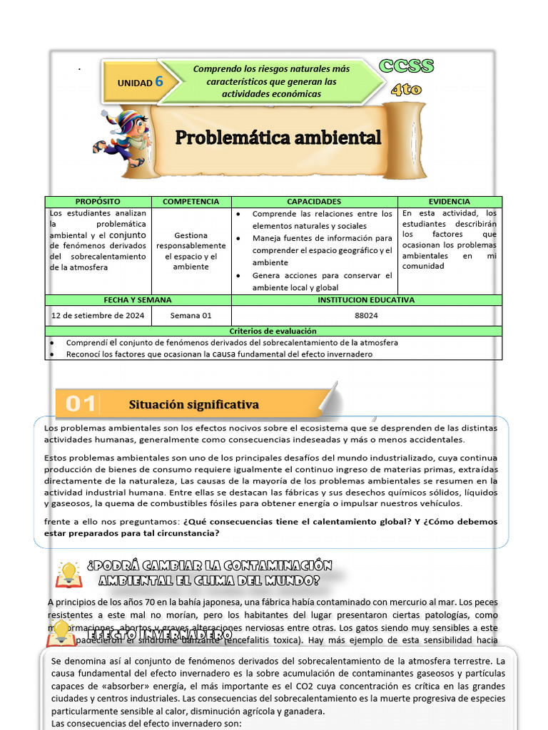 FICHA DE ACTIVIDAD CCSS 4°-SEMANA 1-Válido | PDF