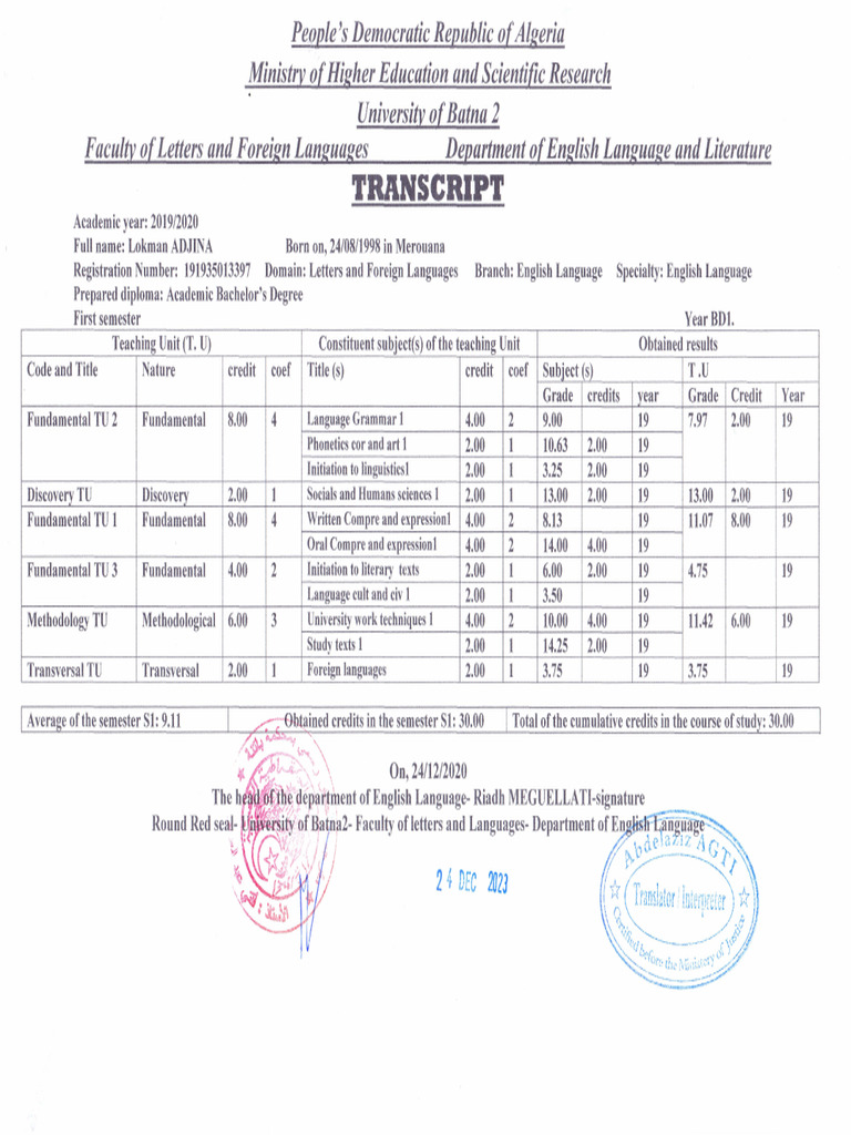 1st Semester | PDF