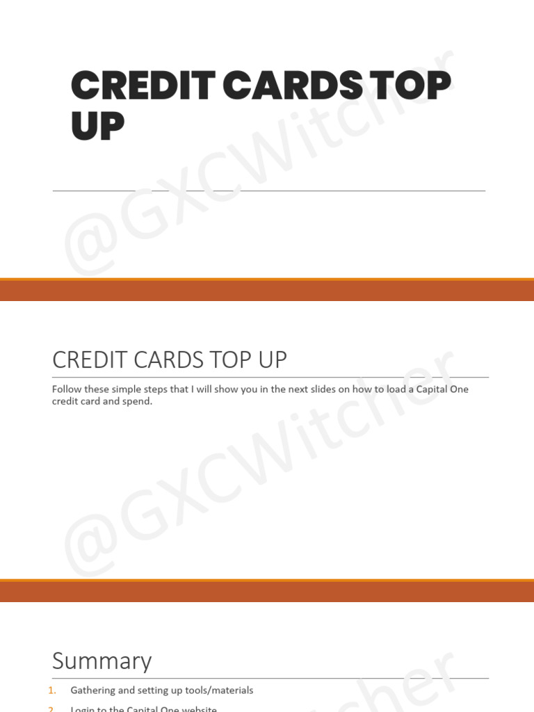 Credit Cards Top up Tutorial | PDF