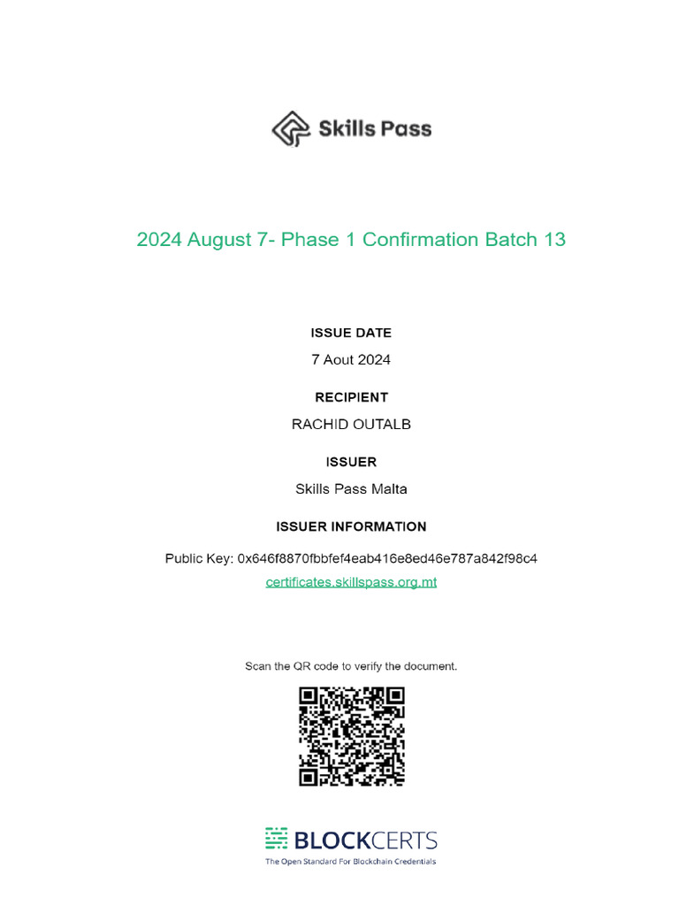2024 August 7 - Phase 1 Confirmation Batch 13 | PDF